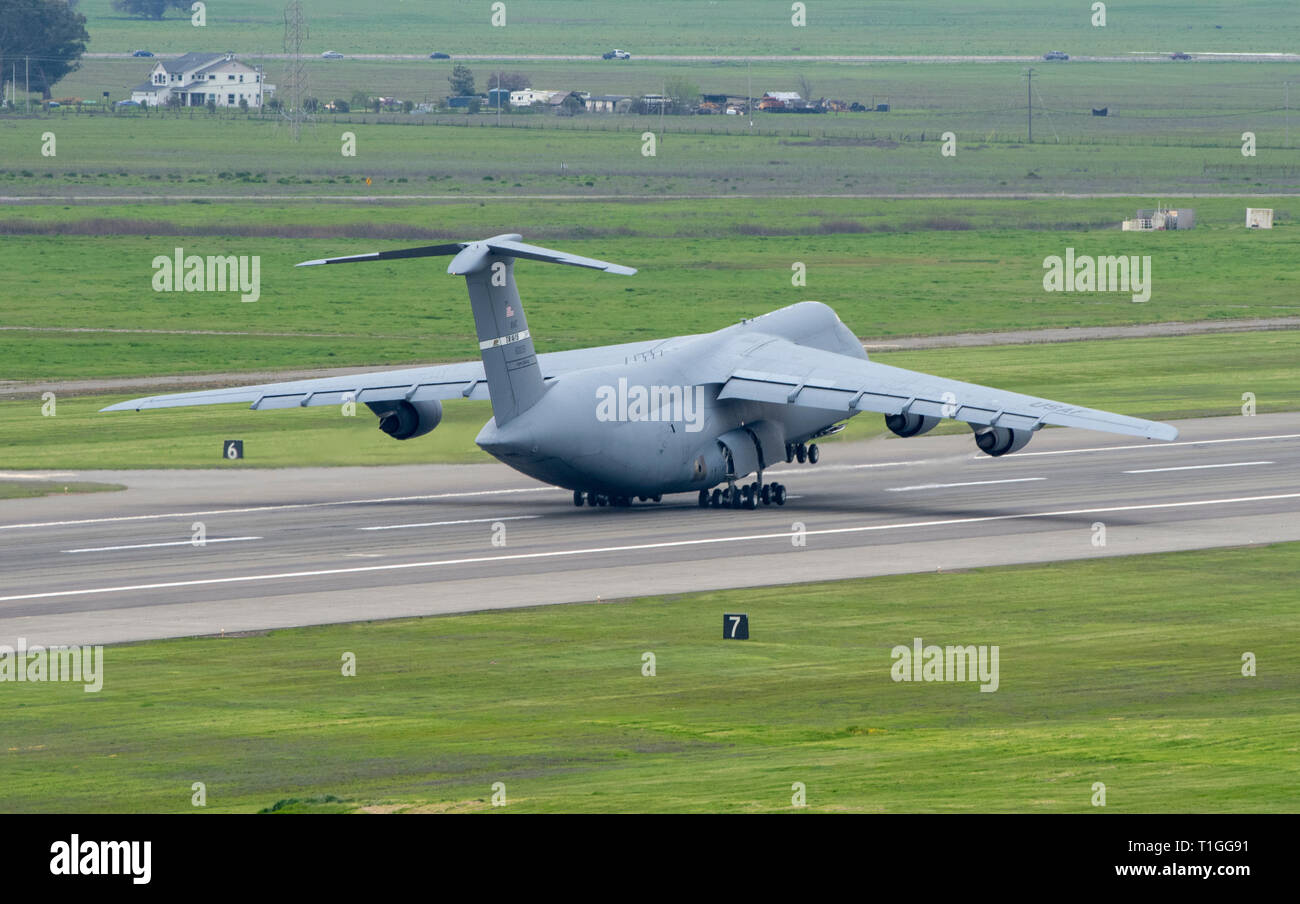 A U.S. Air Force C-5 Galaxy Super Galaxy conducts normal air operations ...