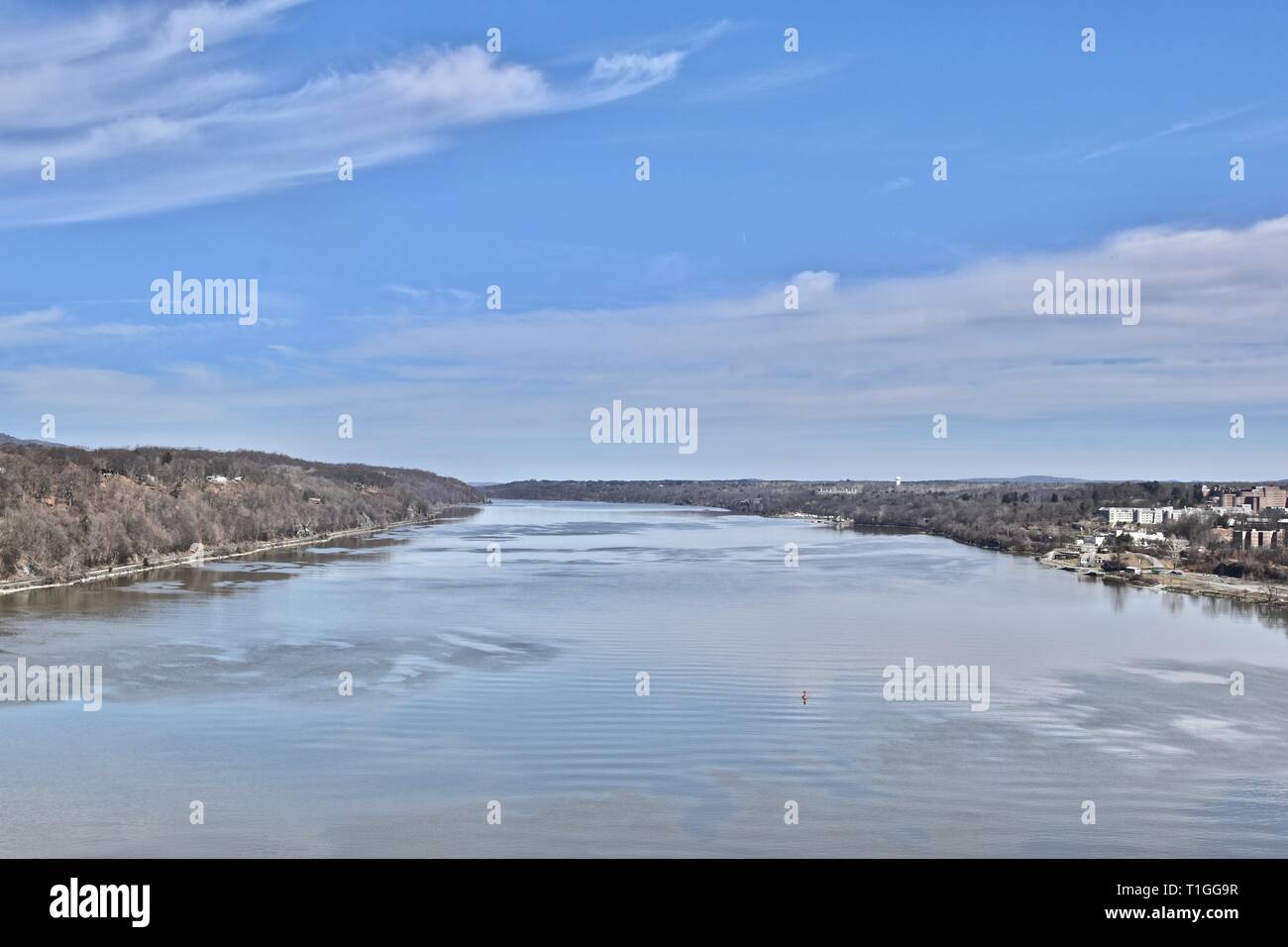View of Poughkeepsie and the Hudson River as seen from the Walkway Over ...