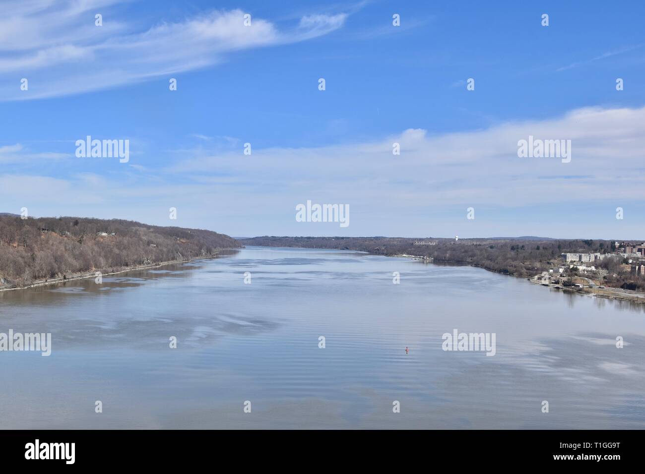 View of Poughkeepsie and the Hudson River as seen from the Walkway Over ...