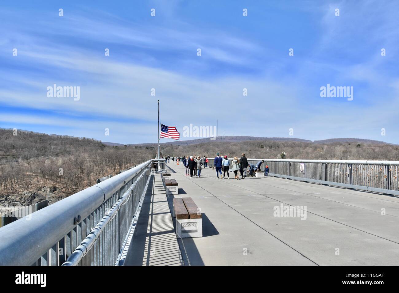 View of Poughkeepsie and the Hudson River as seen from the Walkway Over ...