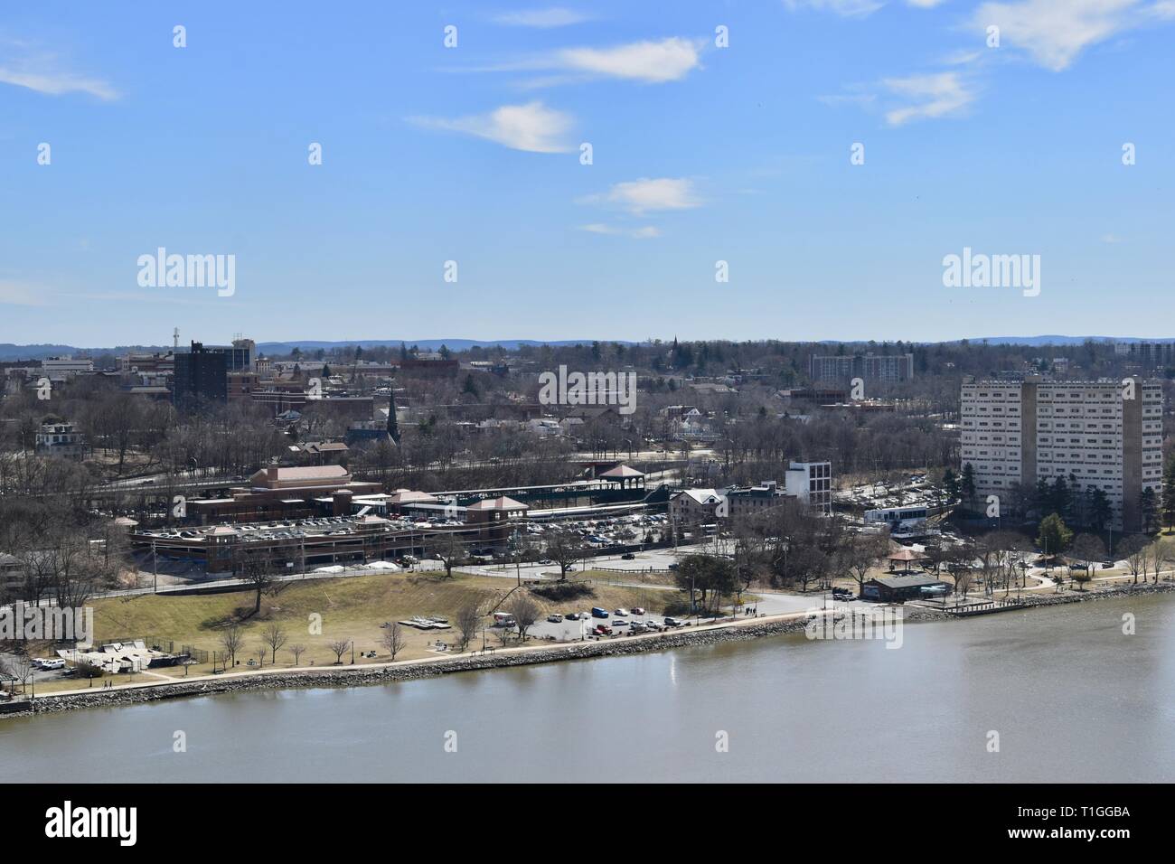 View of Poughkeepsie and the Hudson River as seen from the Walkway Over ...