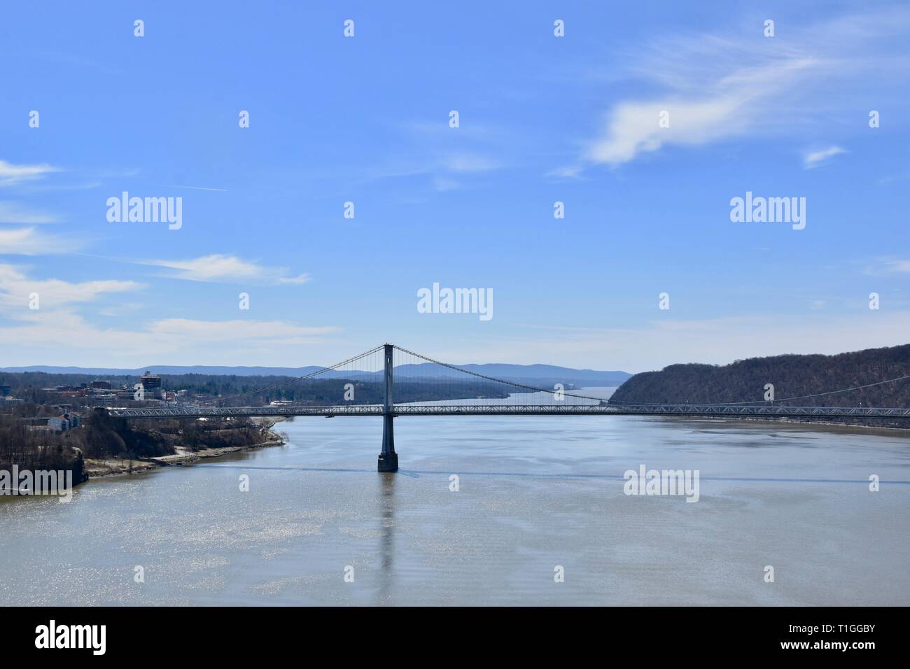 View of Poughkeepsie and the Hudson River as seen from the Walkway Over ...