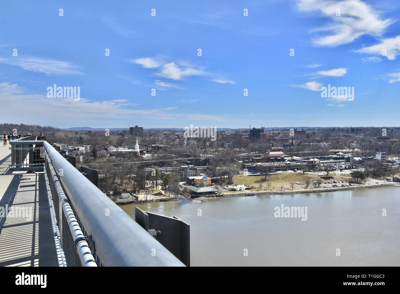 View of Poughkeepsie and the Hudson River as seen from the Walkway Over ...