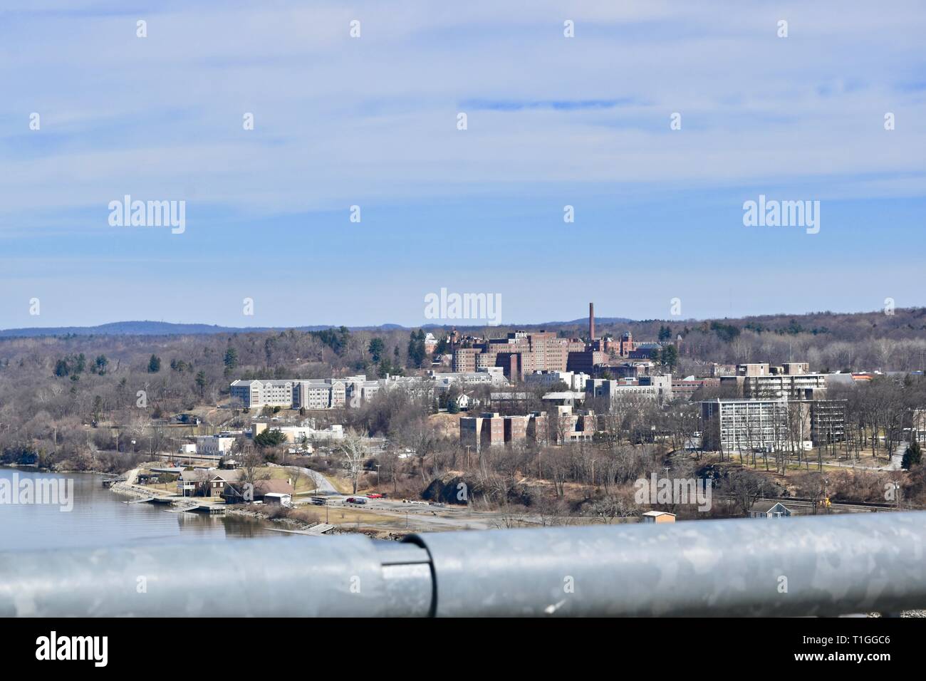 View of Poughkeepsie and the Hudson River as seen from the Walkway Over ...