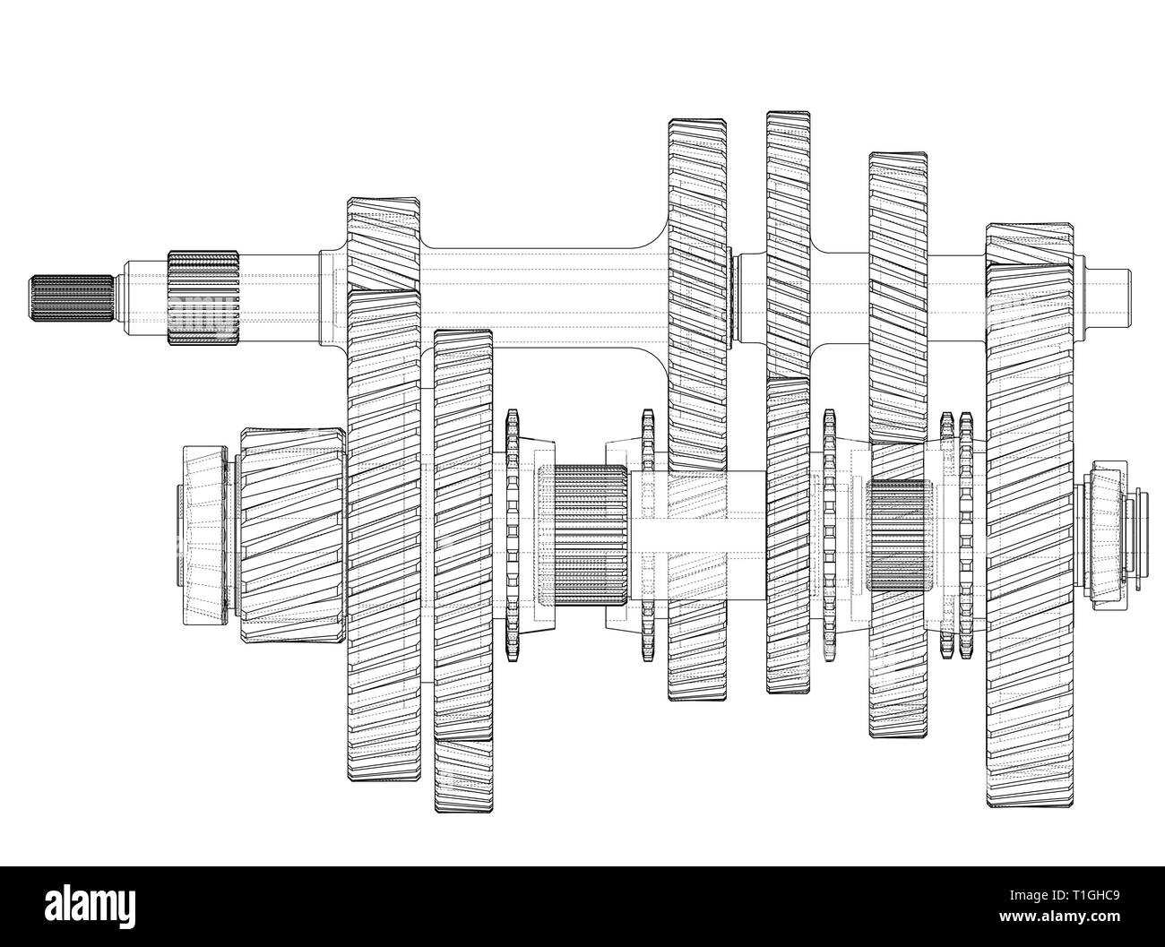 Outline gearbox concept. Vector Stock Vector Image & Art - Alamy