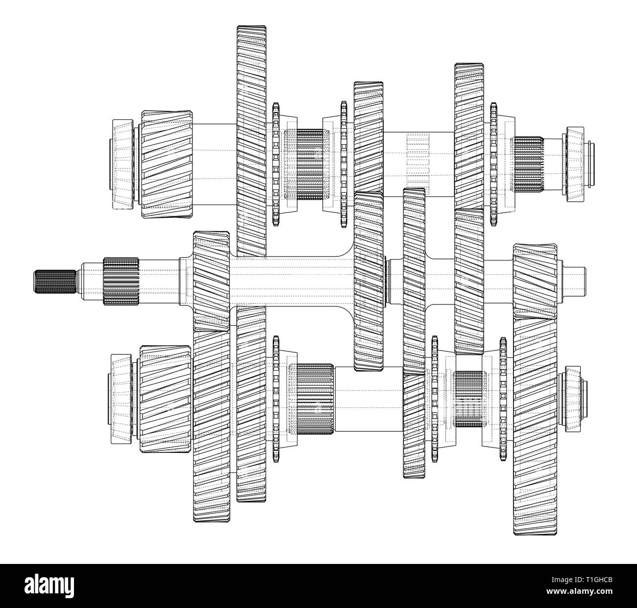 Outline gearbox concept. Vector Stock Vector Image & Art - Alamy