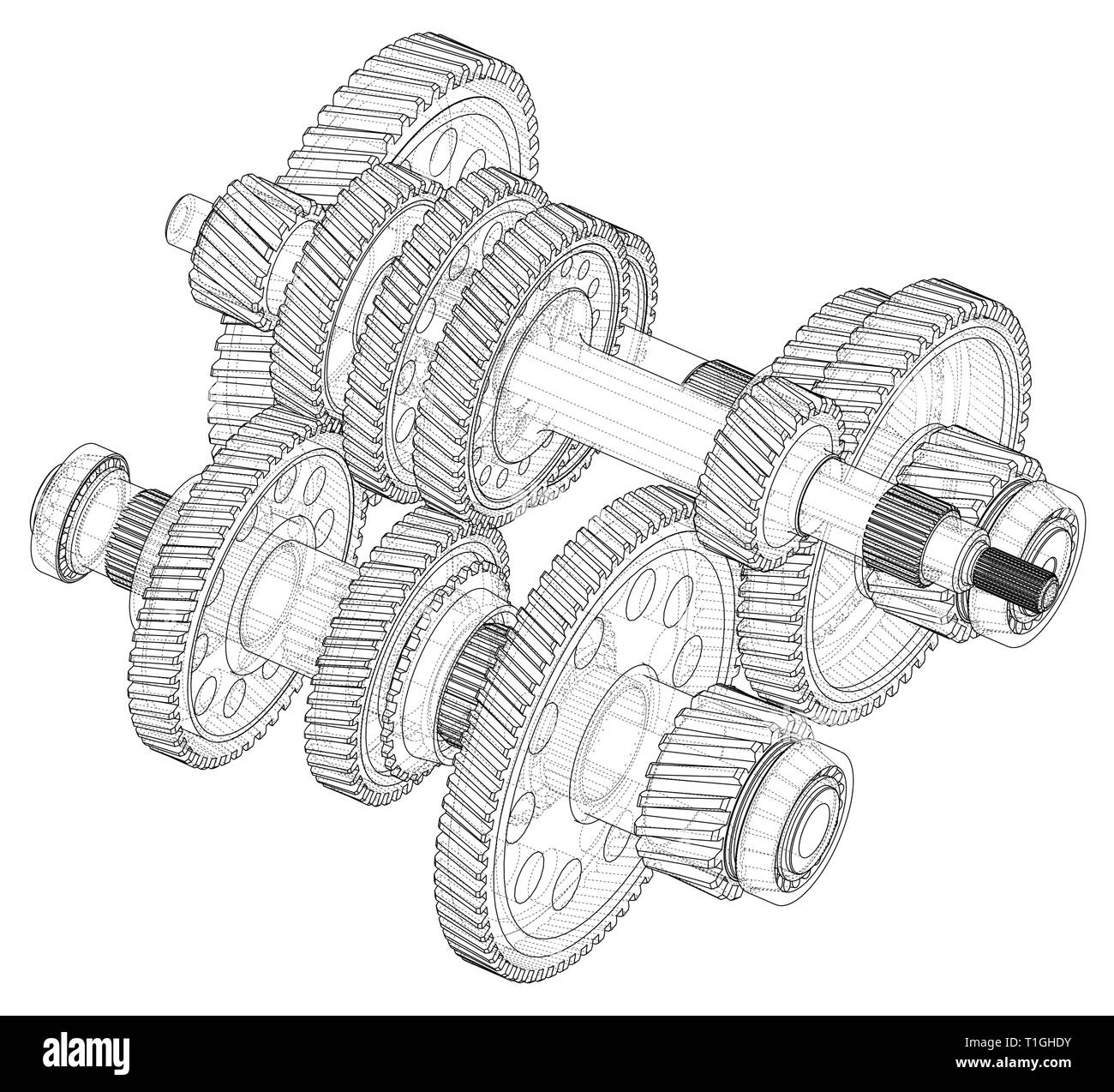 Outline gearbox concept. Vector Stock Vector Image & Art - Alamy