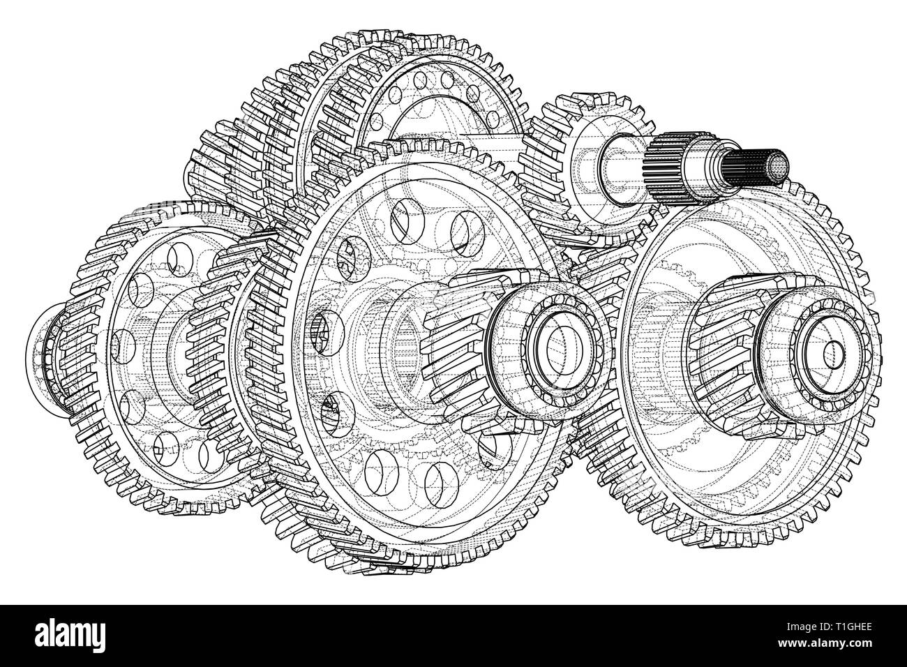Outline gearbox concept. Vector Stock Vector Image & Art - Alamy