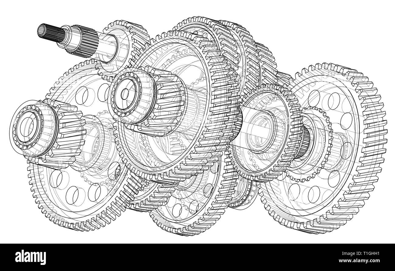 Outline gearbox concept. Vector Stock Vector Image & Art - Alamy