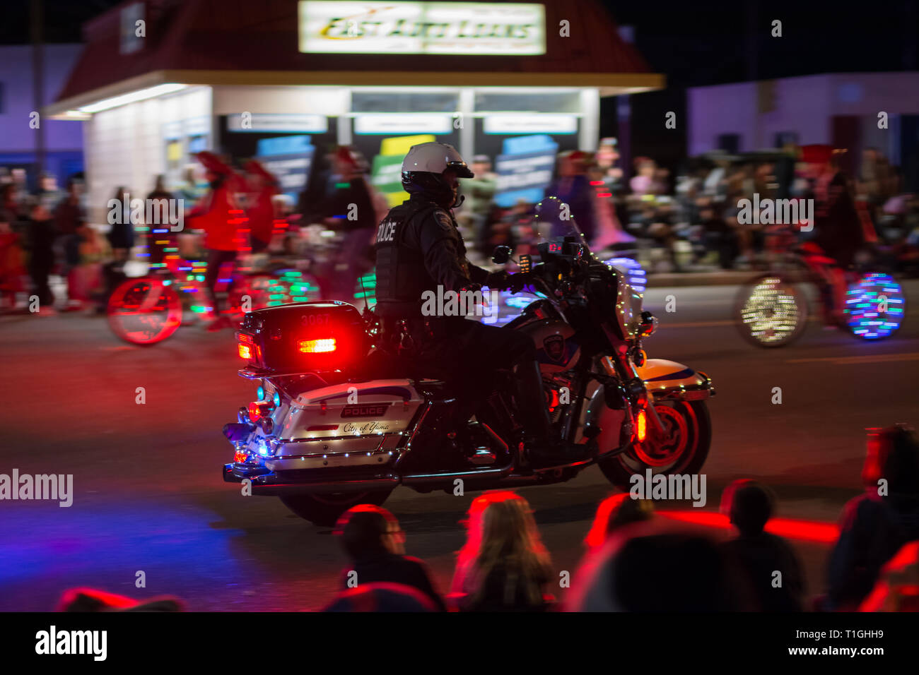 Yuma Police Department patrolling the Yuma Light Parade on 12/08/2018 ...