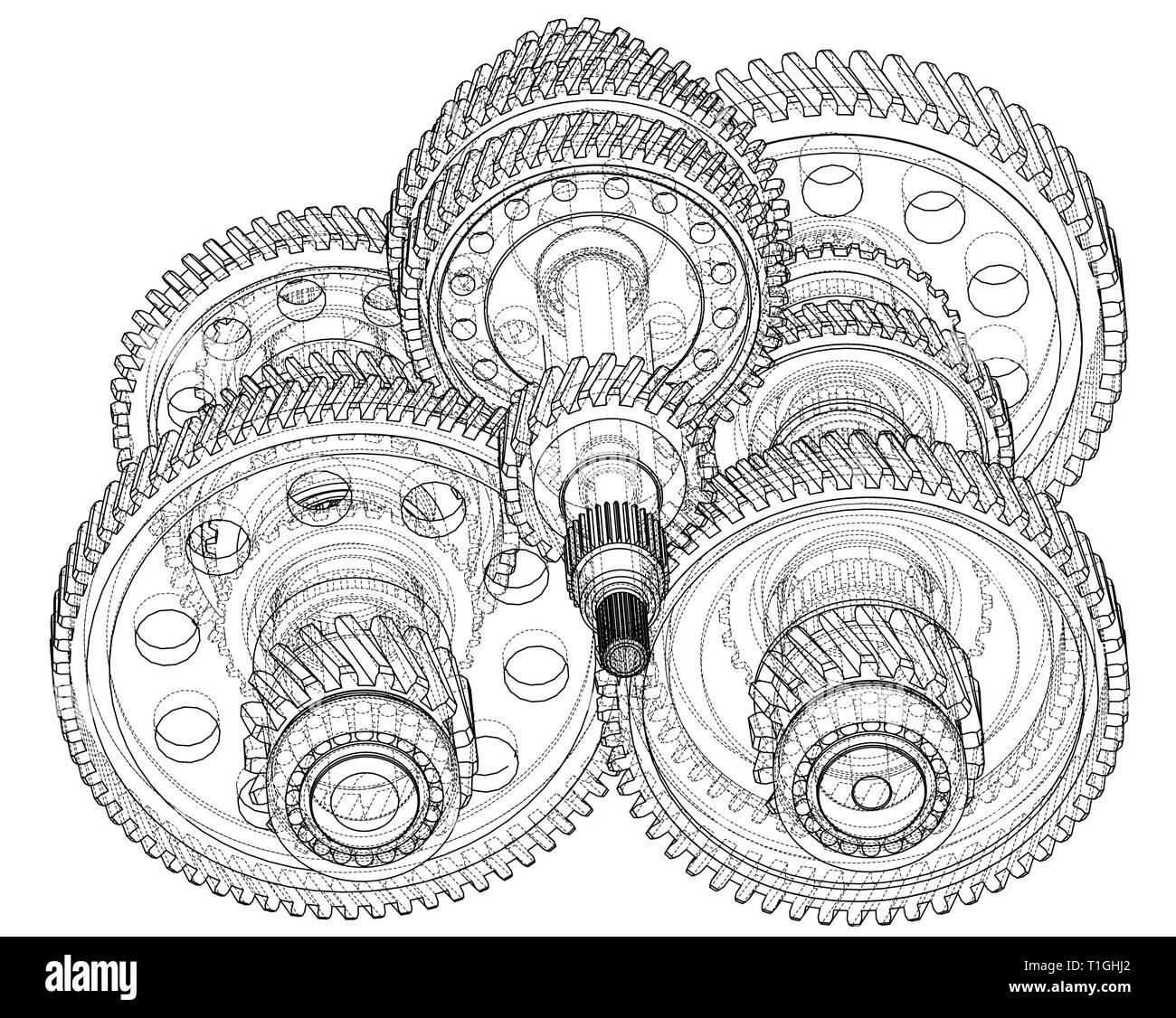 Outline gearbox concept. Vector Stock Vector Image & Art - Alamy
