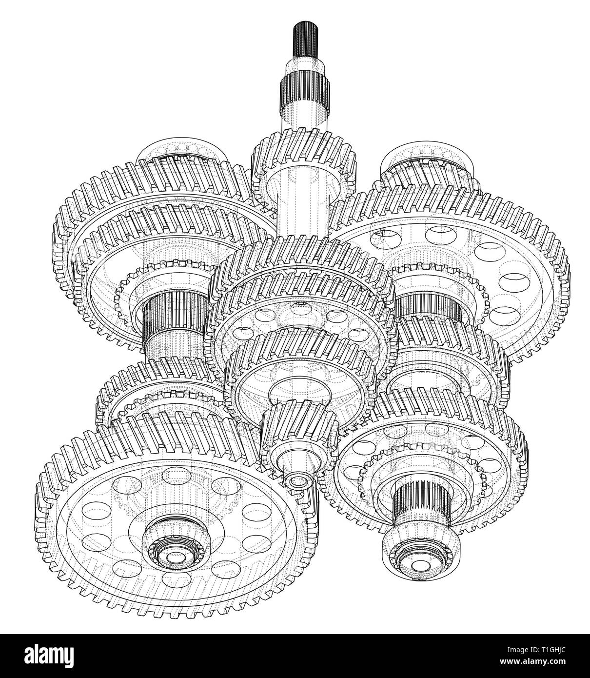Outline gearbox concept. Vector Stock Vector Image & Art - Alamy