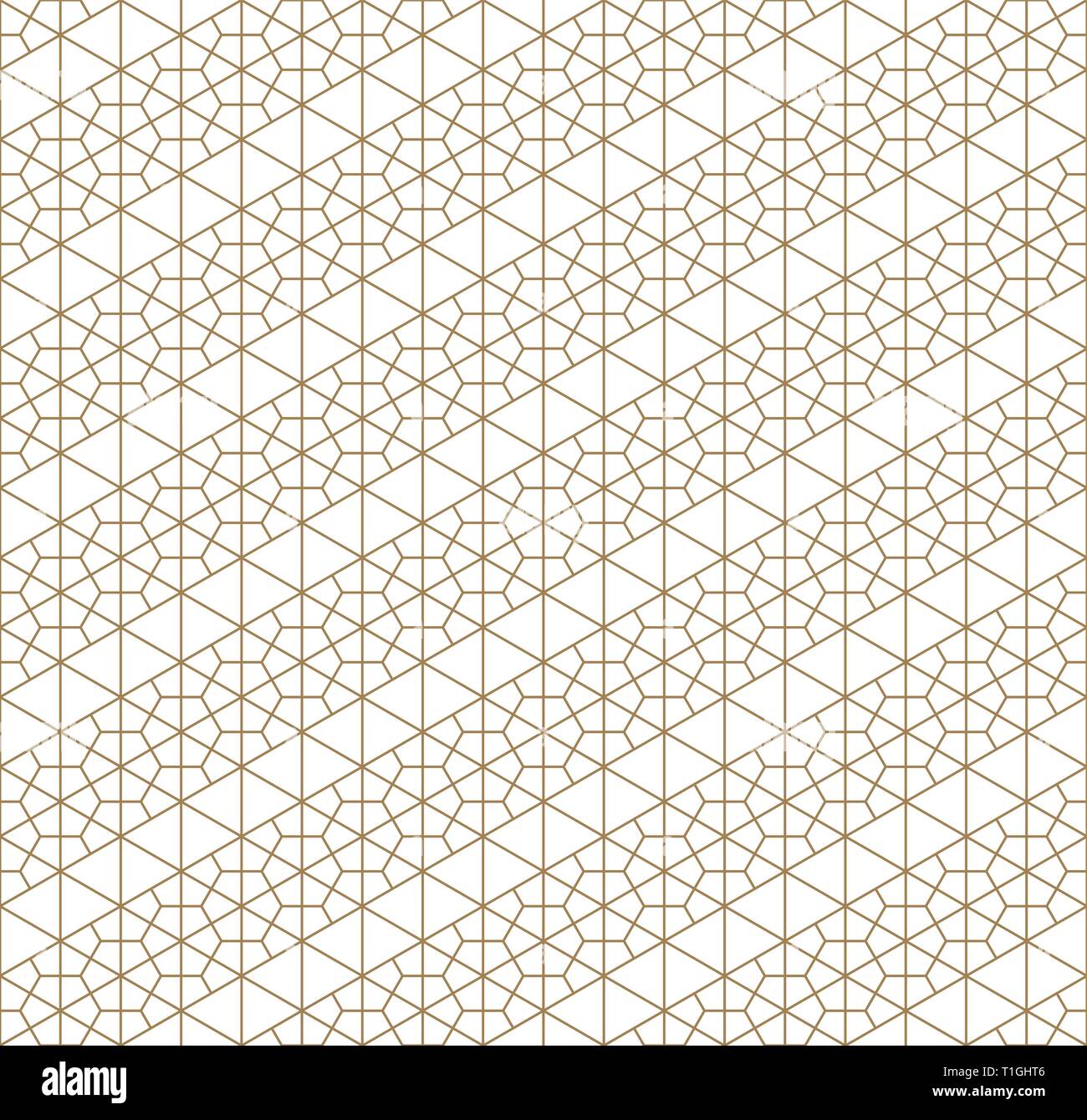 Japanese seamless geometric pattern .Gold silhouette lines.For design ...