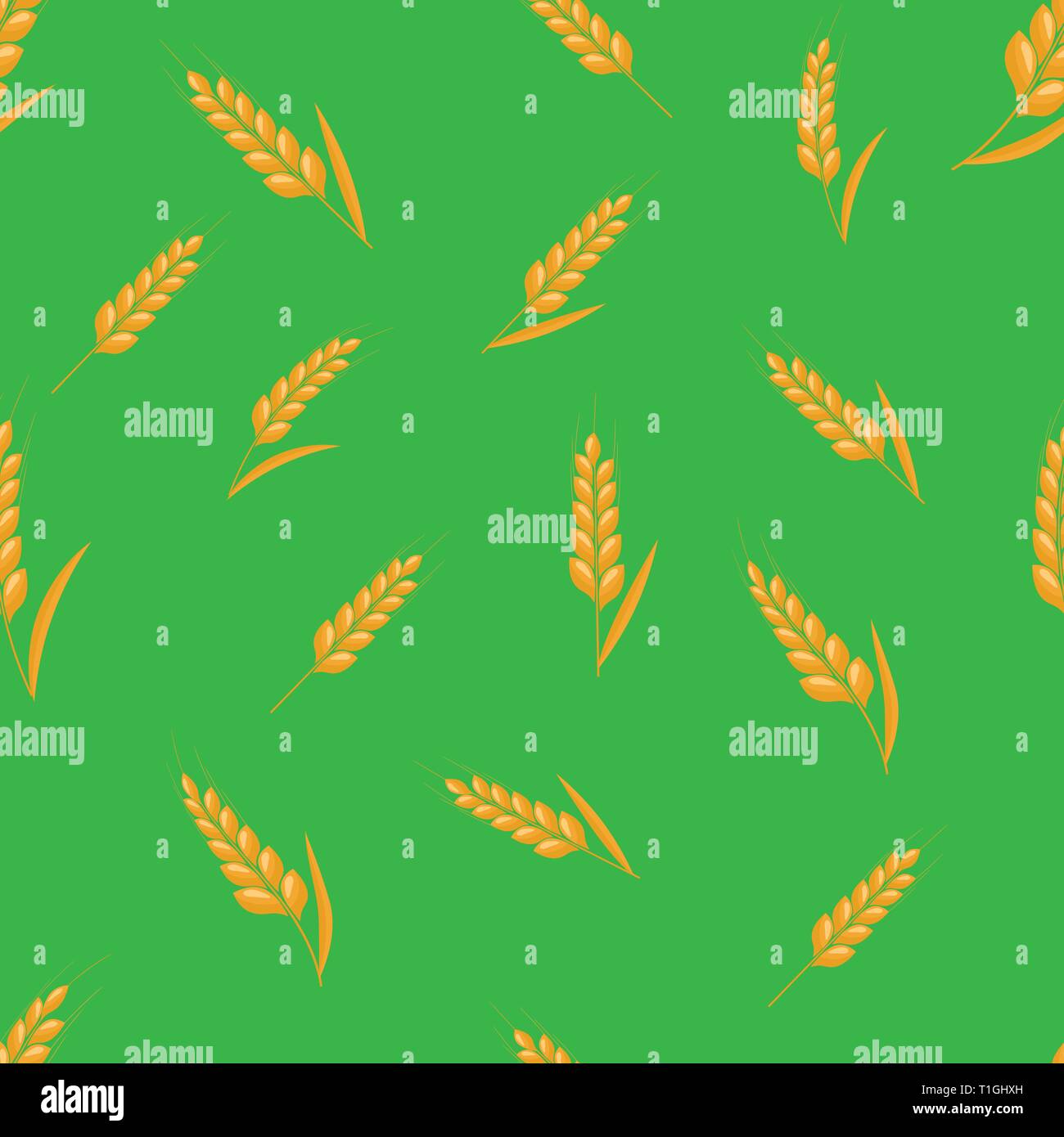Wheat spike seamless background. Organic Ear grain textured pattern ...