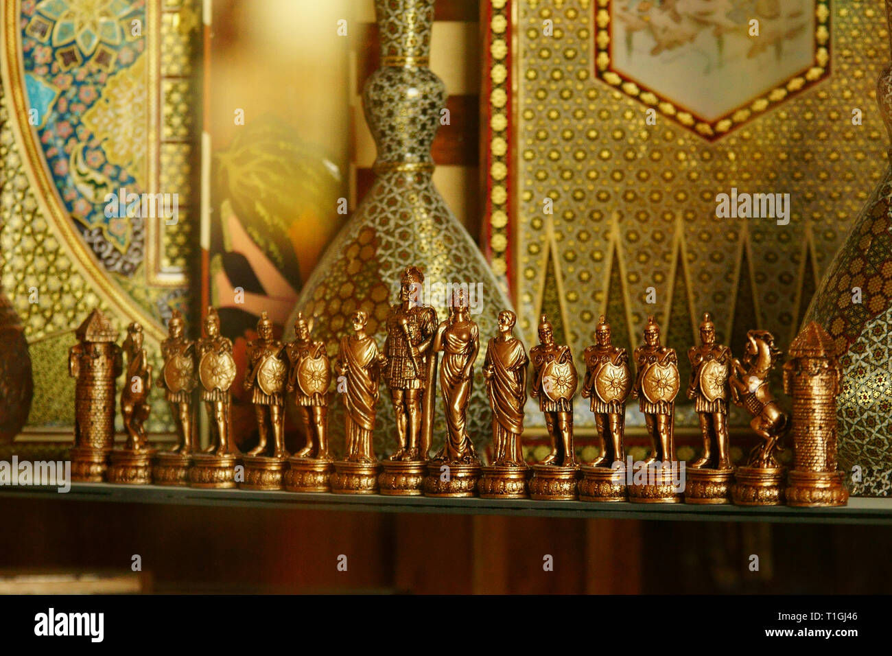 Beautiful Persian chess at the bazaar in Isfahan. Iran Stock Photo - Alamy