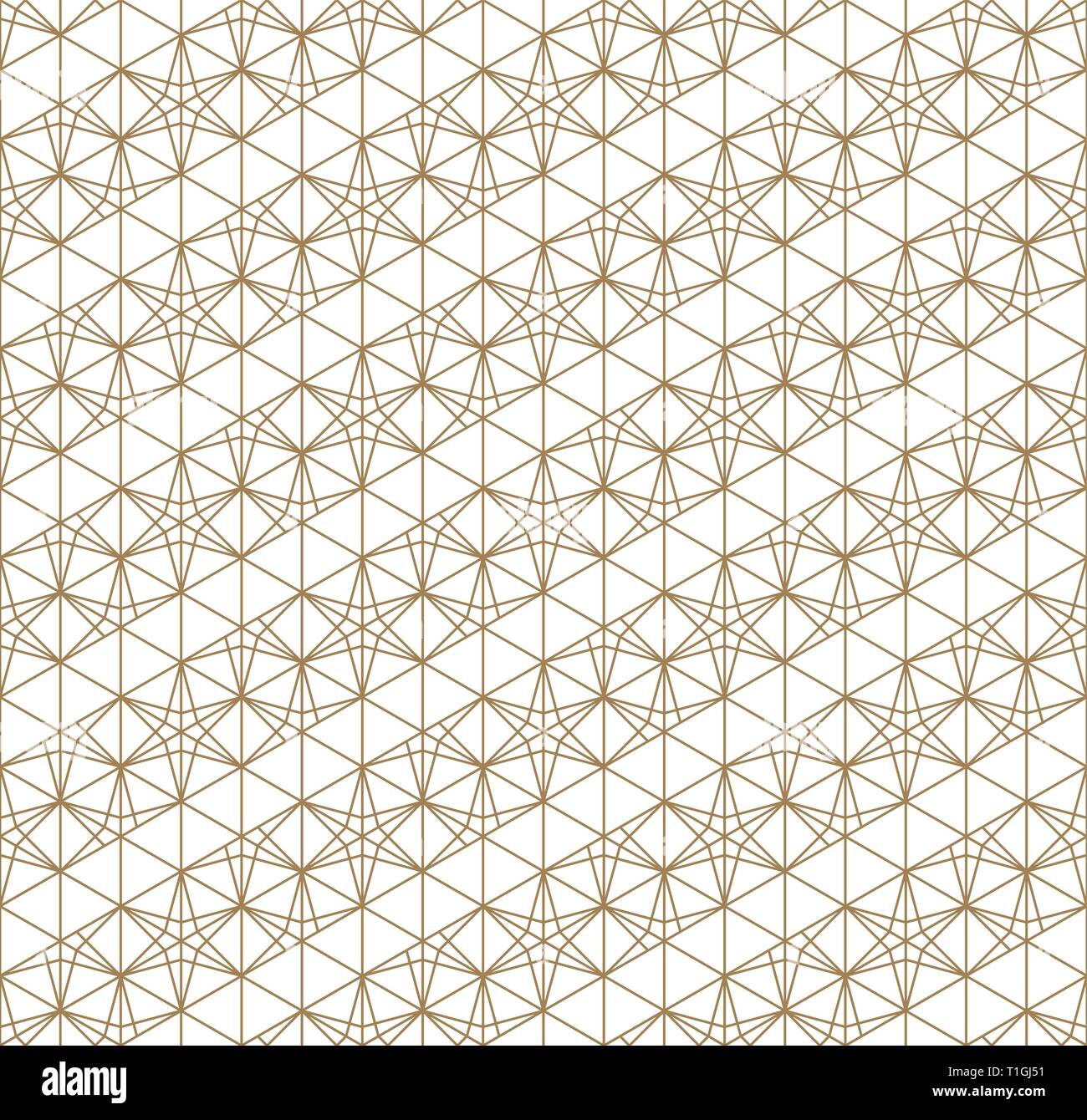 Japanese seamless geometric pattern .Gold silhouette lines.For design ...