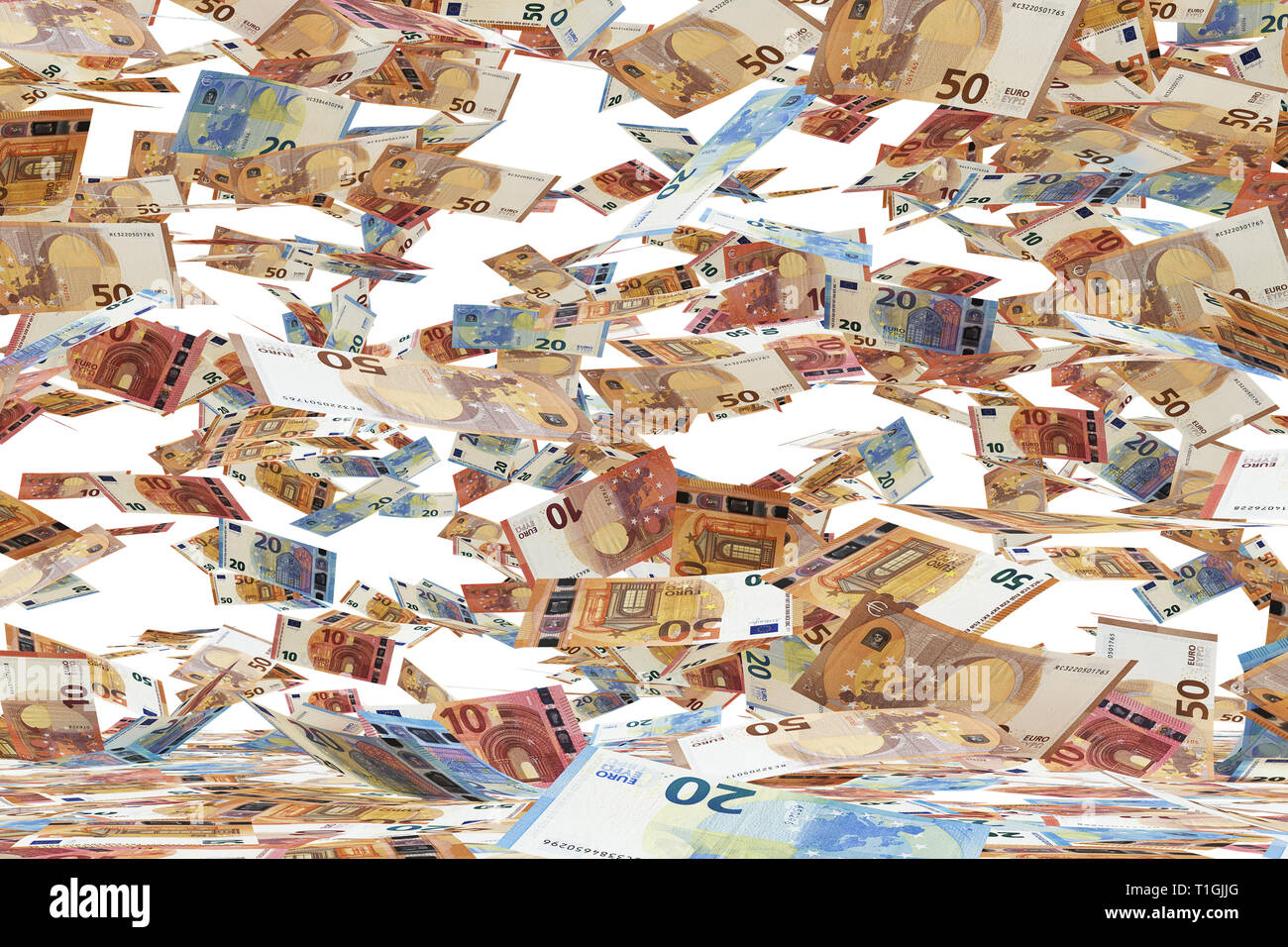 3D rendering of a computer generated simulation showing a large number ...