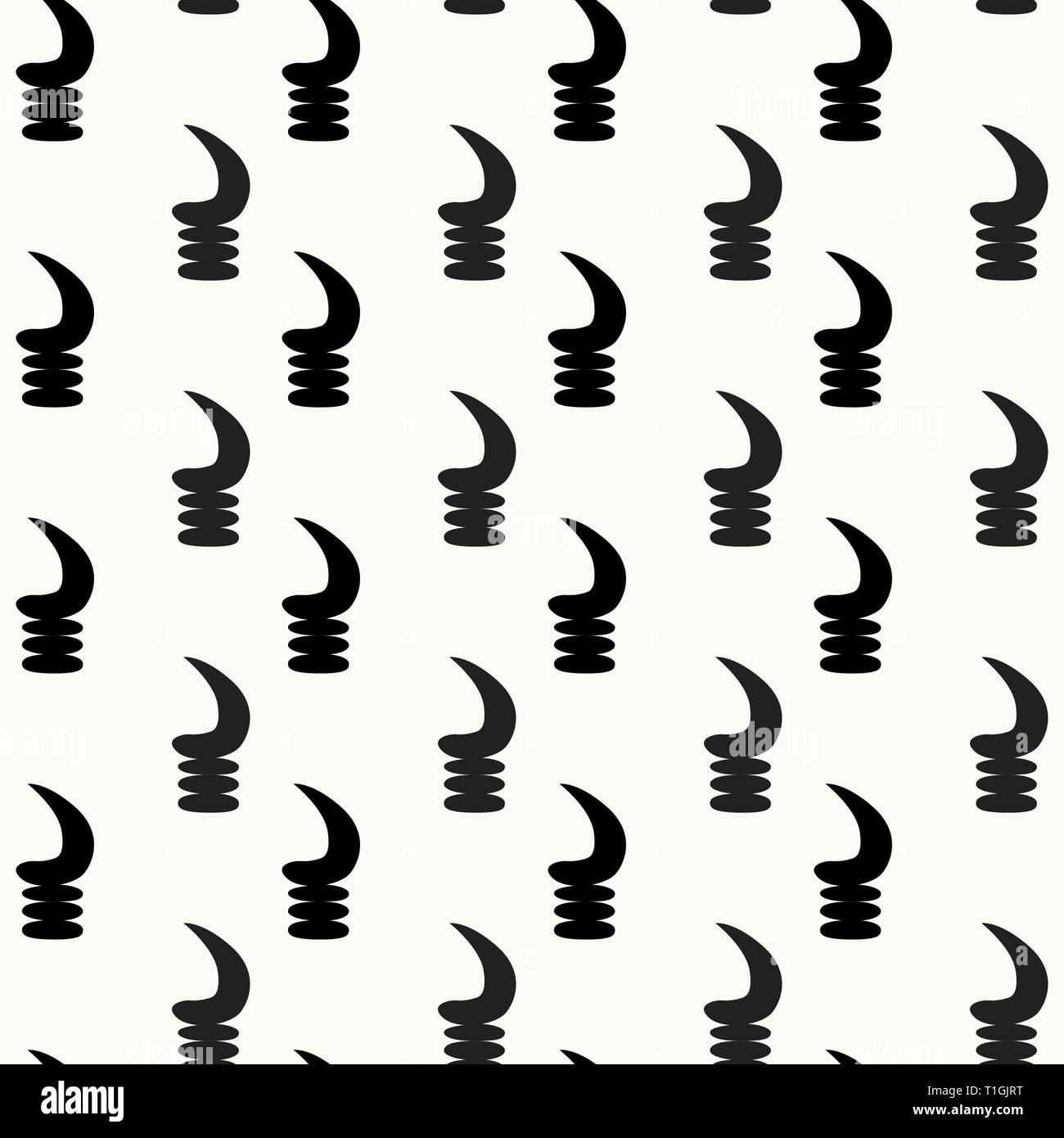 Seamless African Adinkra Pattern - black and white digital art ritual ...