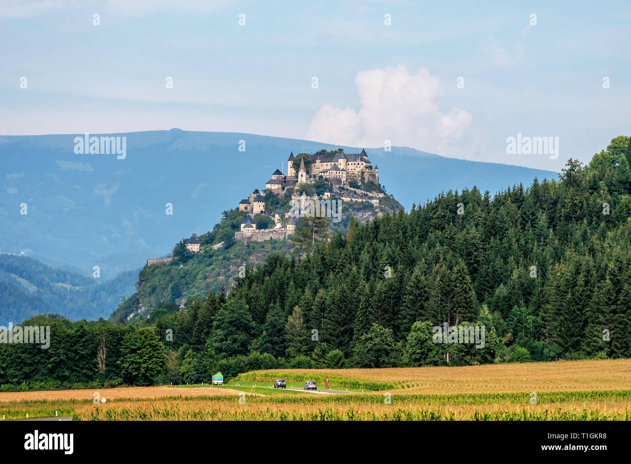 Hochosterwitz castle and fields around, Austria, Europe - Image Stock ...