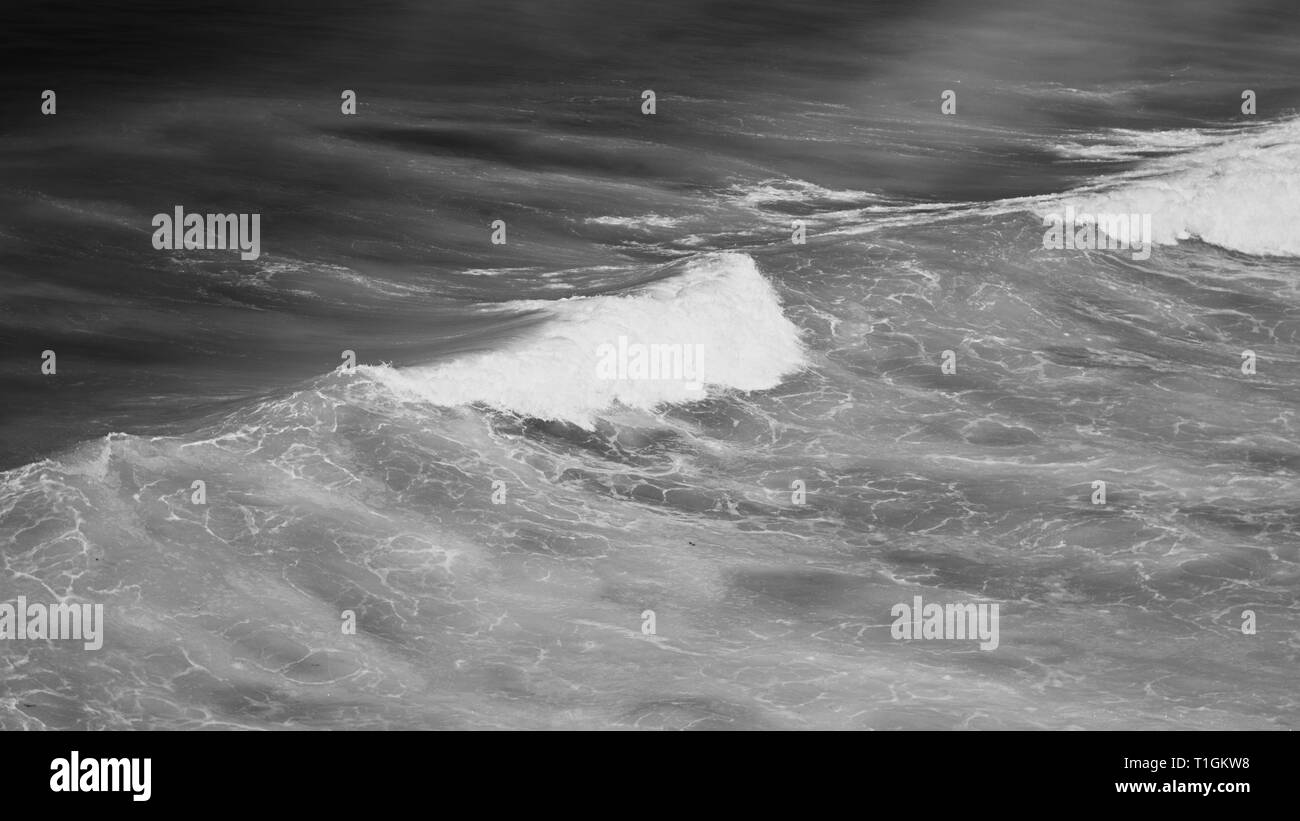 Coastal art print, monochrome and seascape concept - Atlantic ocean ...