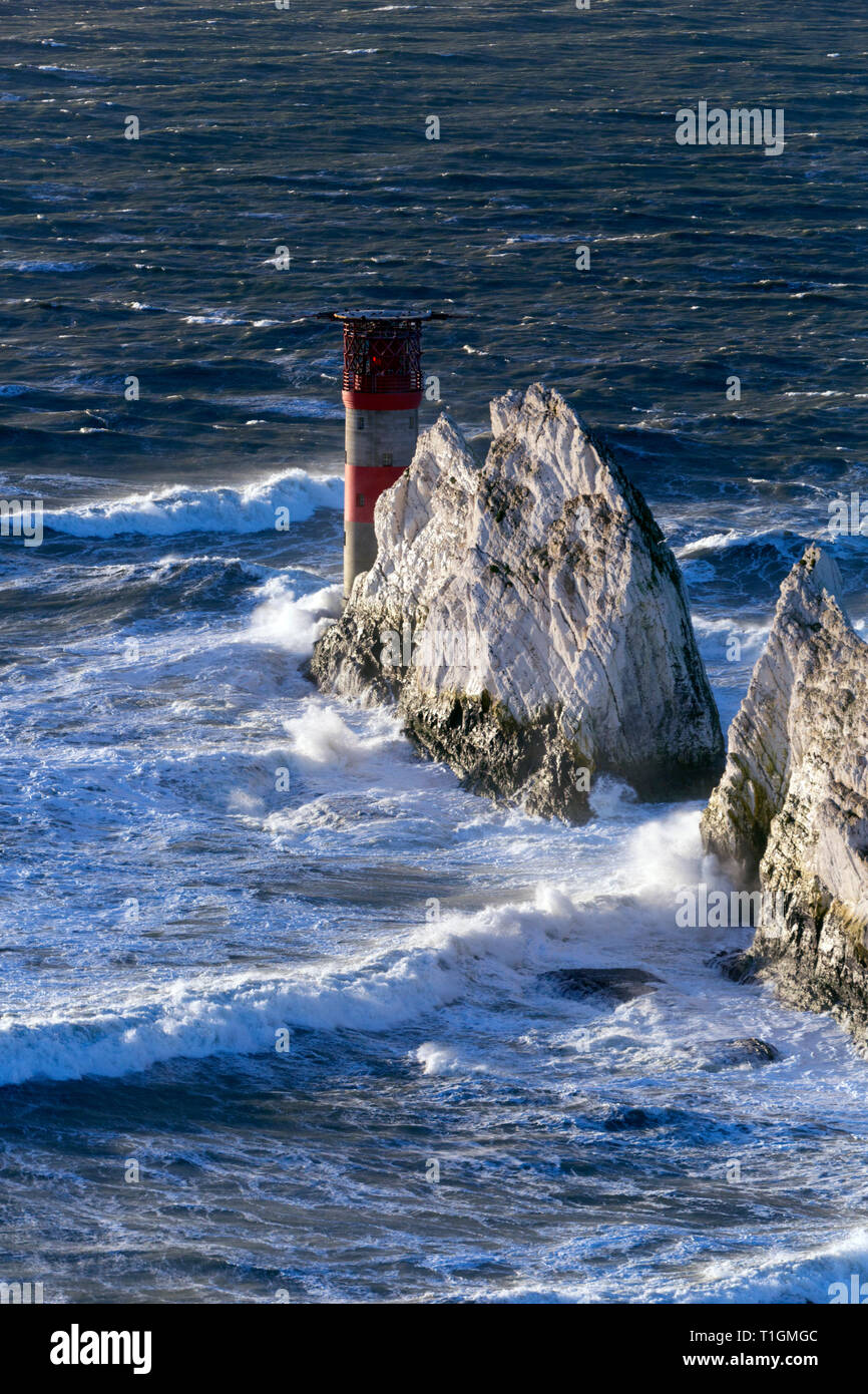 UK Weather.Very rough weather and high winds off The Needles,More wind ...