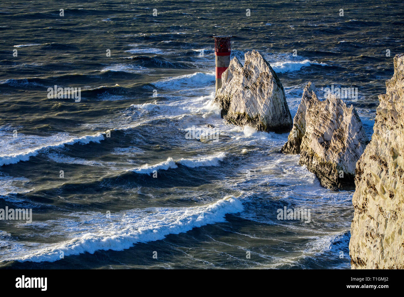 Needles isle of wight storm hi-res stock photography and images - Alamy