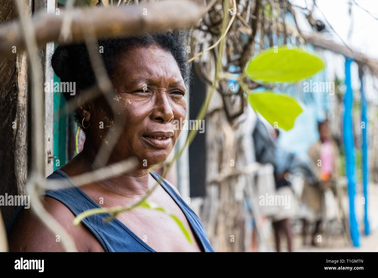 Andavadoaka, Madagascar - January 13th, 2019: Portrait of a local ...