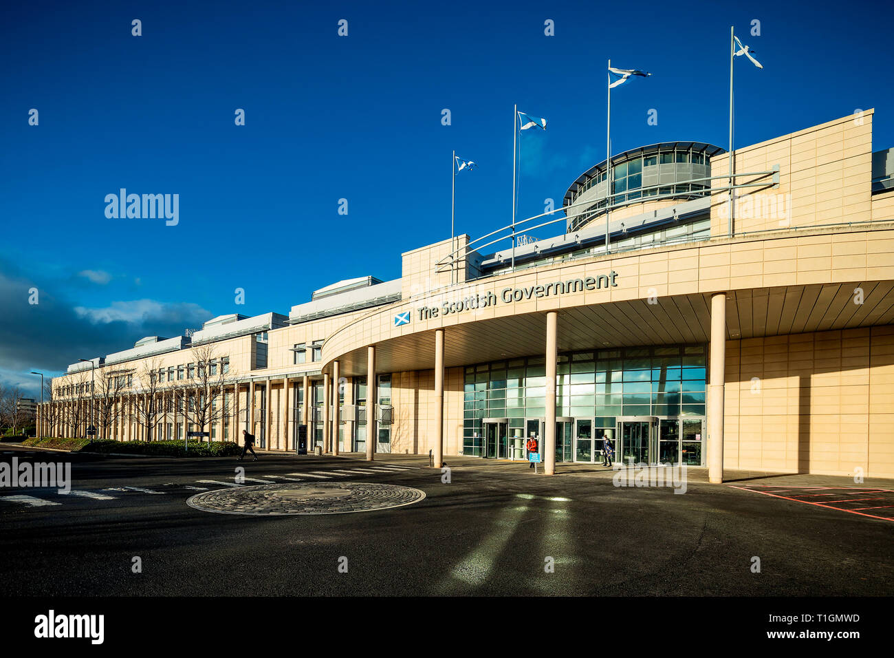 Front facade of the Scottish Government building Victoria Quay ...