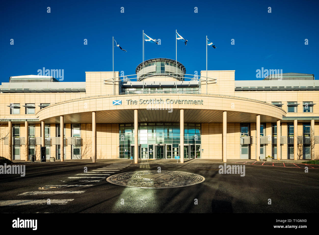 Front facade of the Scottish Government building Victoria Quay ...