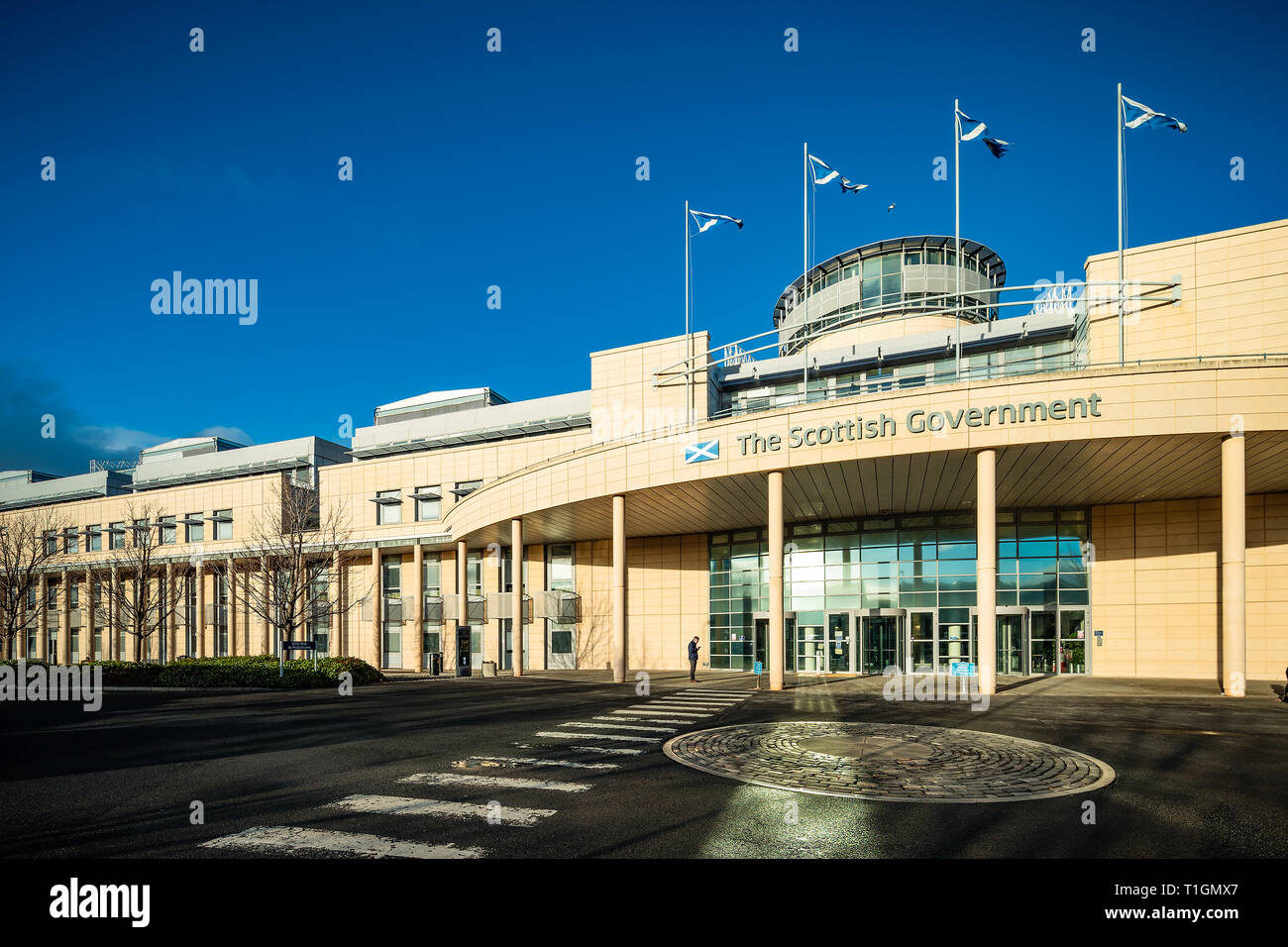 Front facade of the Scottish Government building Victoria Quay ...