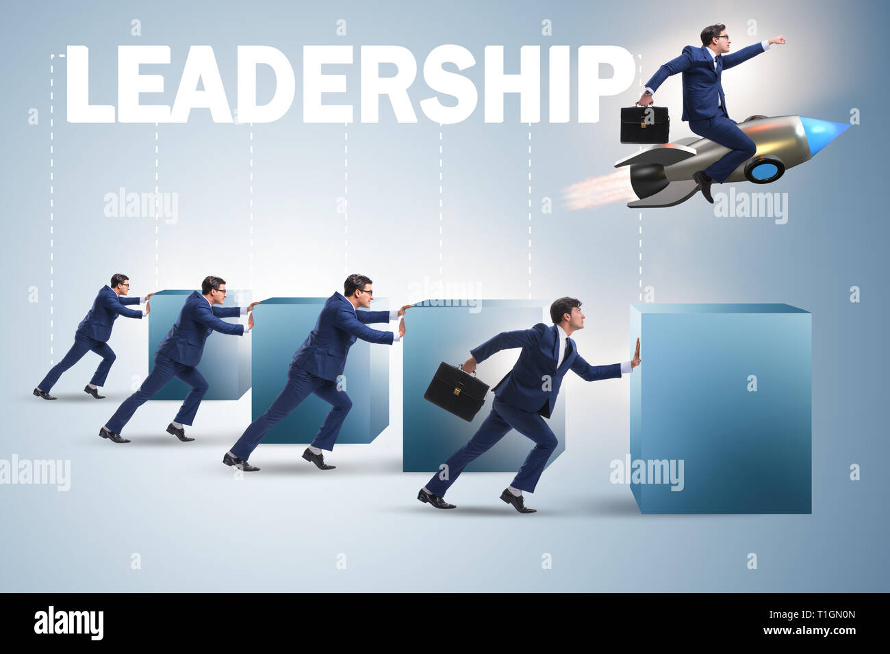 Leadership concept with various business people Stock Photo - Alamy