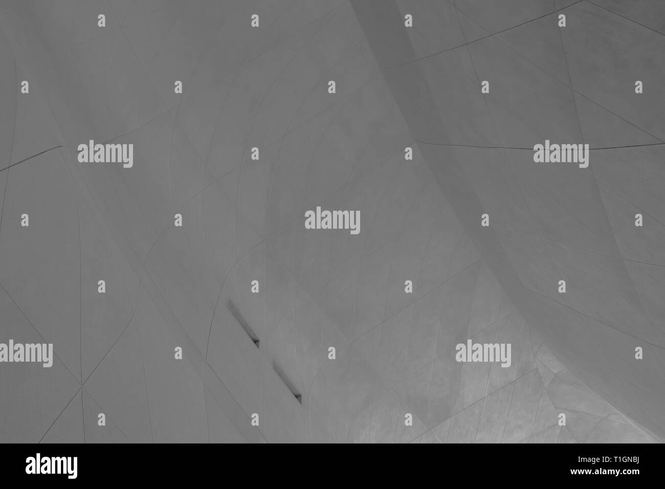 Monochrome refined fragment of contemporary public building, abstract ...