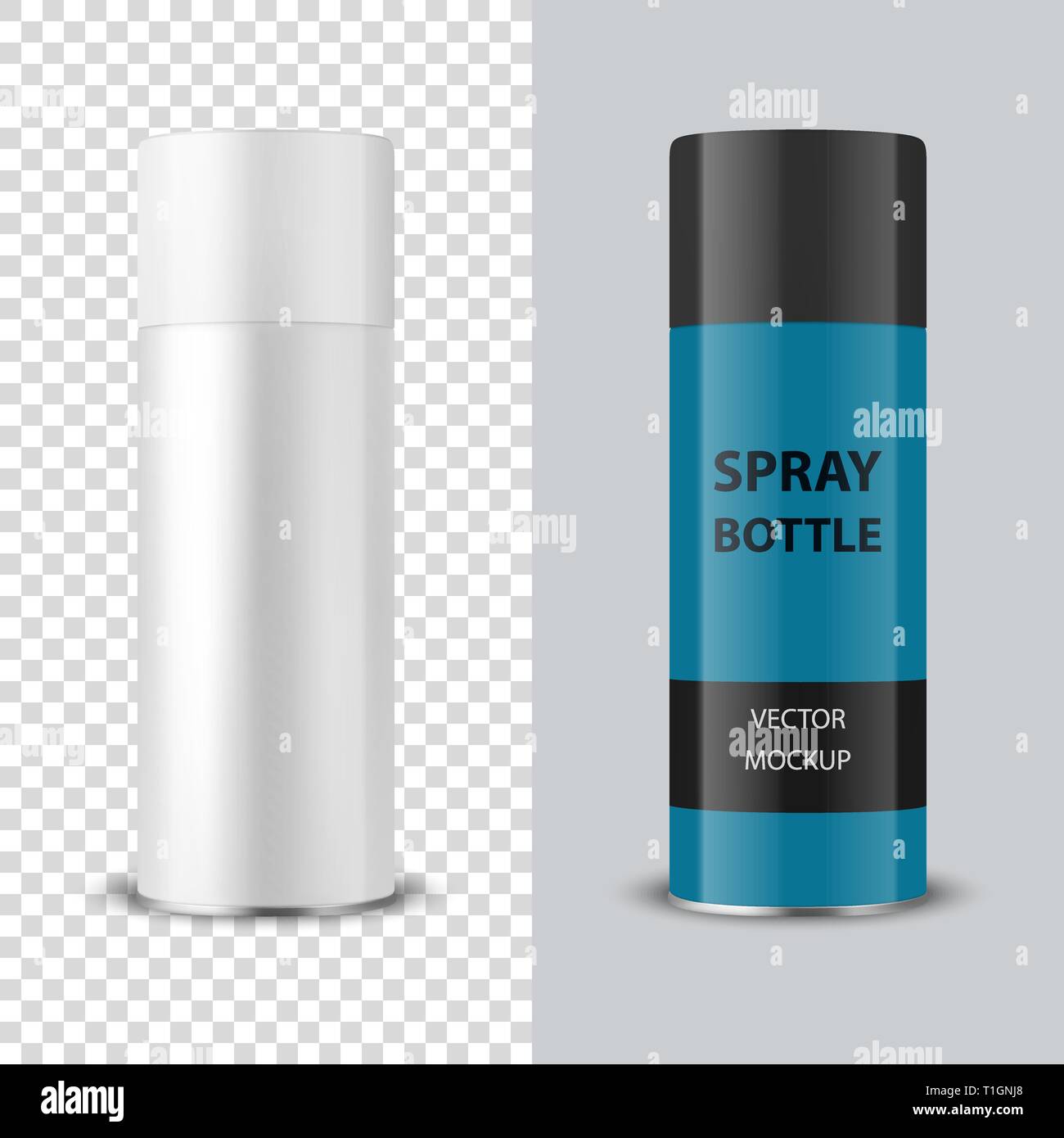 Vector 3d Realistic White Blank Spray Can, Spray Bottle with Cap ...