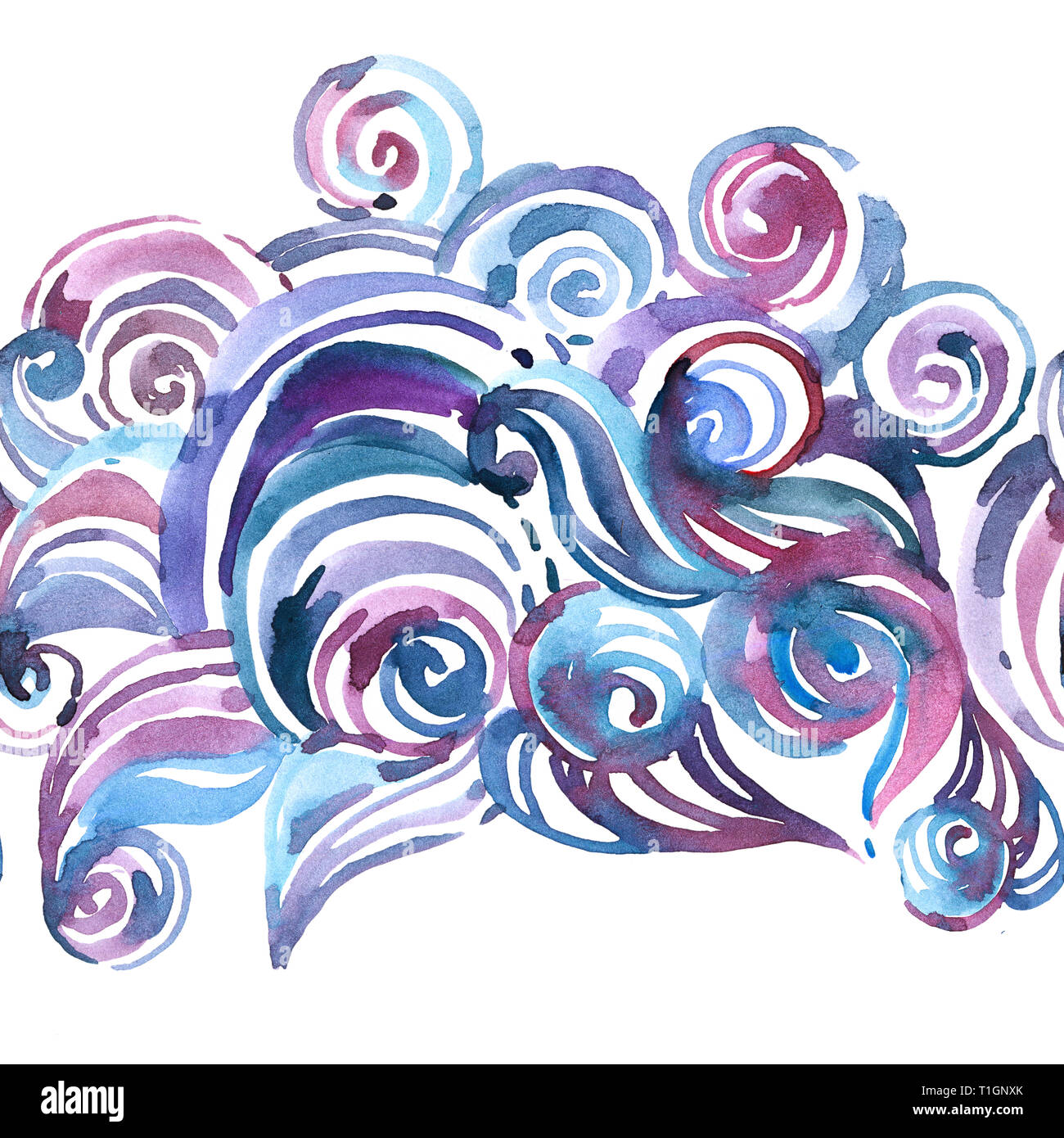 Seamless wave hand drawn pattern hi-res stock photography and images ...