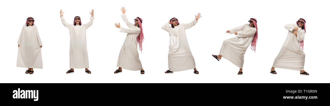 Happy arab man isolated on white Stock Photo - Alamy