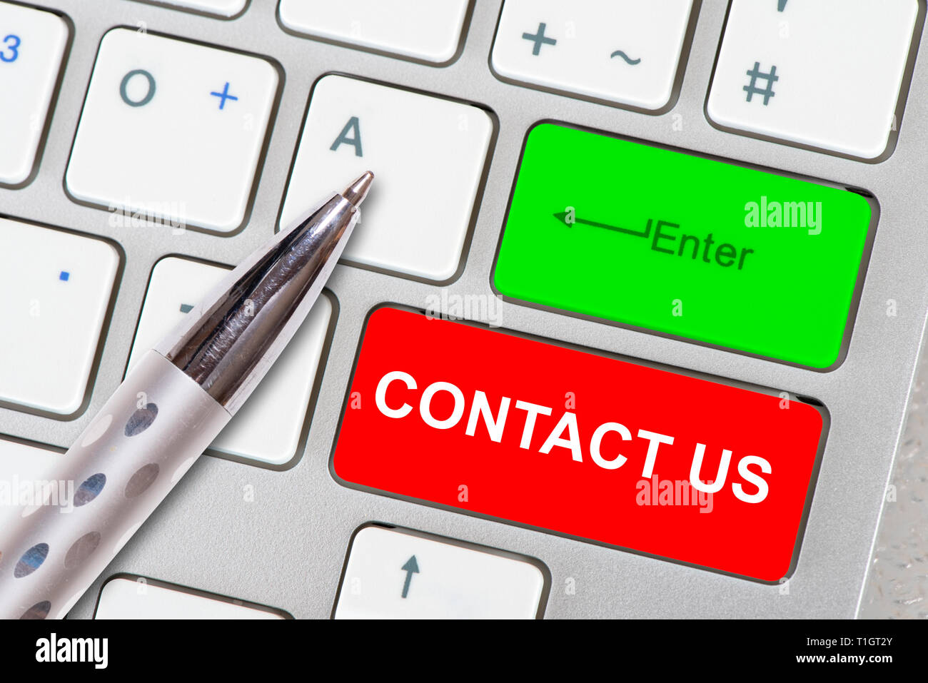 contact us printed on computer keyboard Stock Photo - Alamy