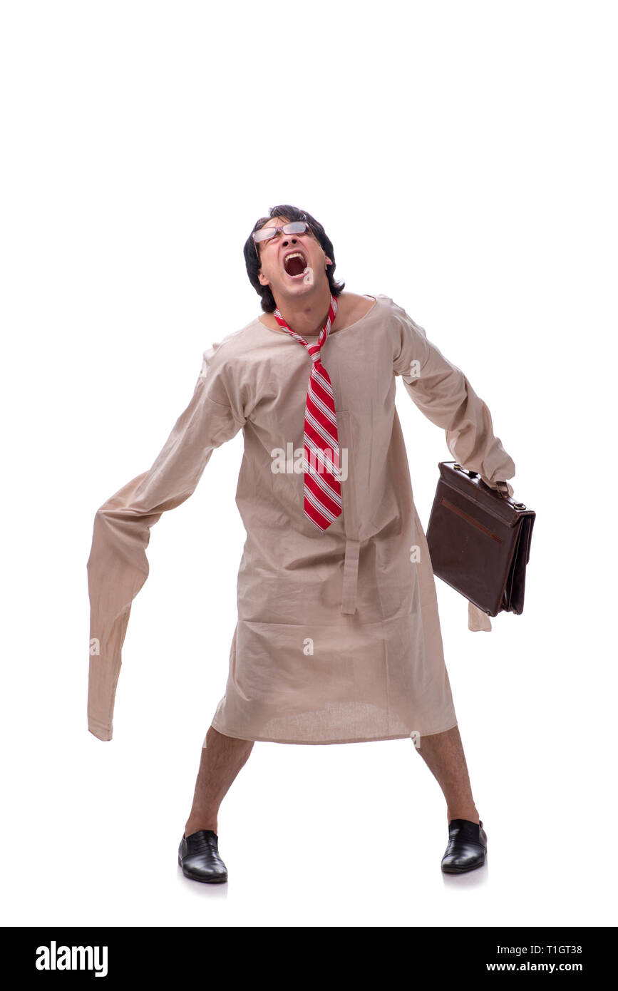 Young mad man isolated on white Stock Photo - Alamy