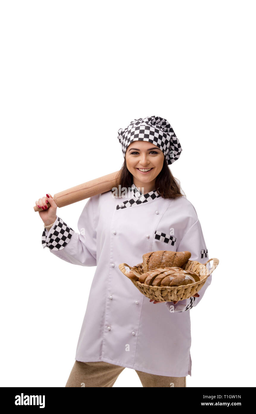 Female cake making Cut Out Stock Images & Pictures - Alamy