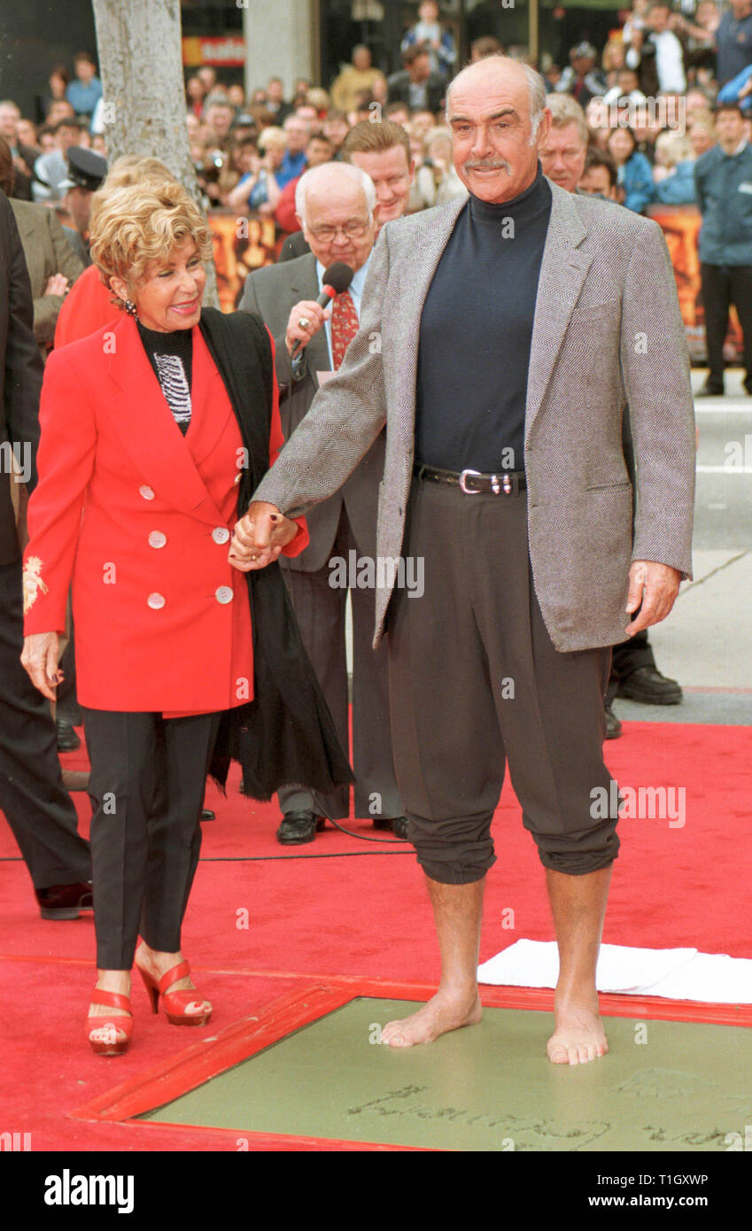 LOS ANGELES, CA - April 13, 1999: Actor SEAN CONNERY, with wife ...