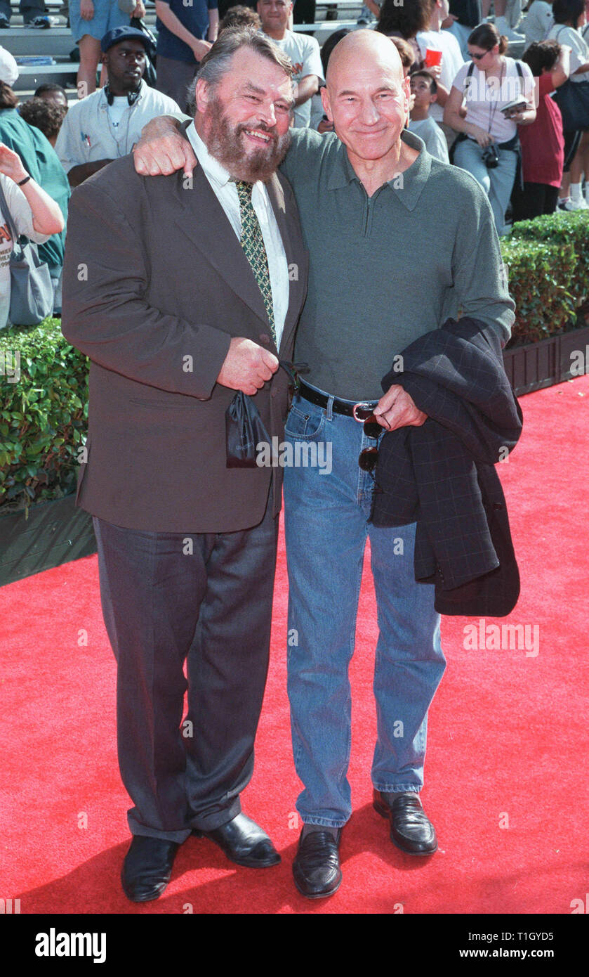 LOS ANGELES, CA. June 12, 1999: Actors BRIAN BLESSED (left) & PATRICK ...