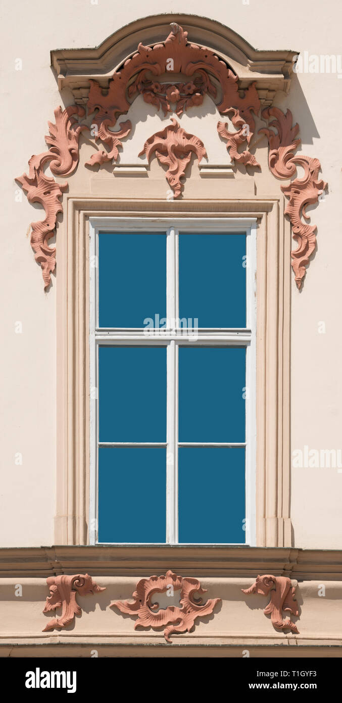 Windows of old house in Prague (Kinsky Palace Stock Photo - Alamy