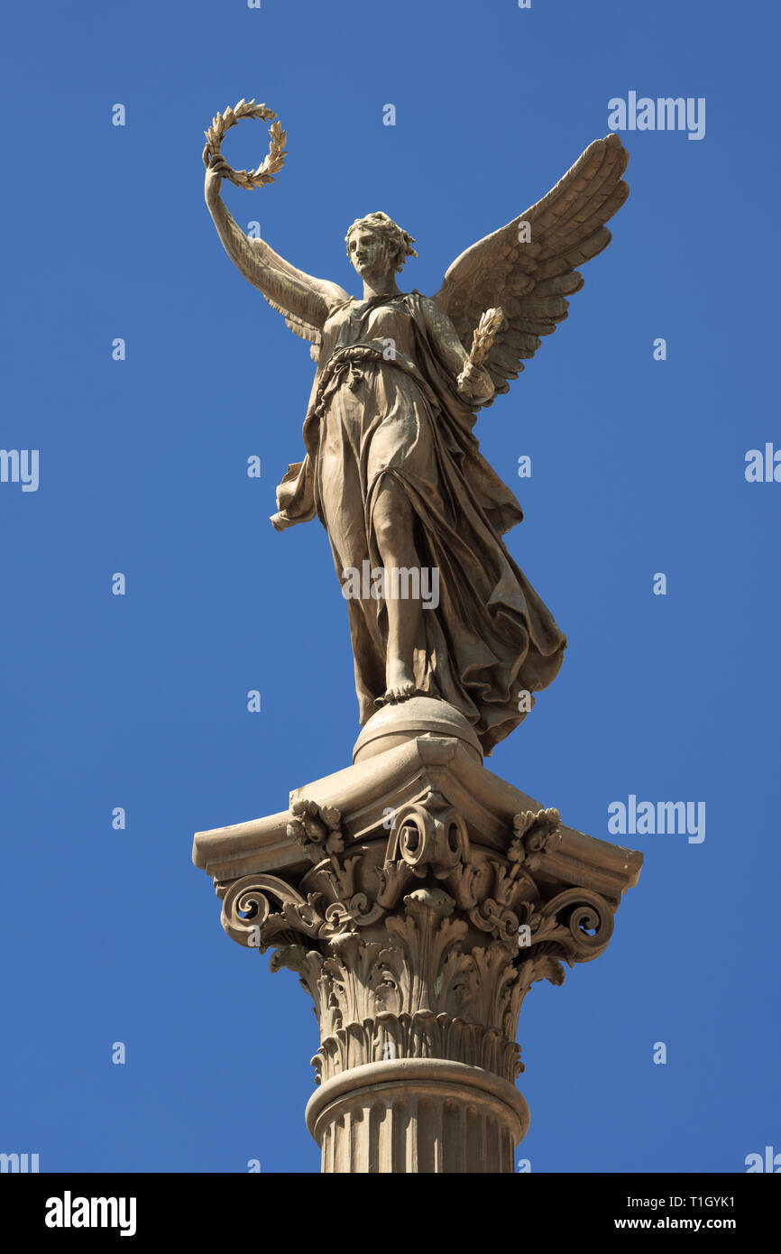 Prague, Czech Repoublic: Statue of an angel in front of the Rudolfinum ...