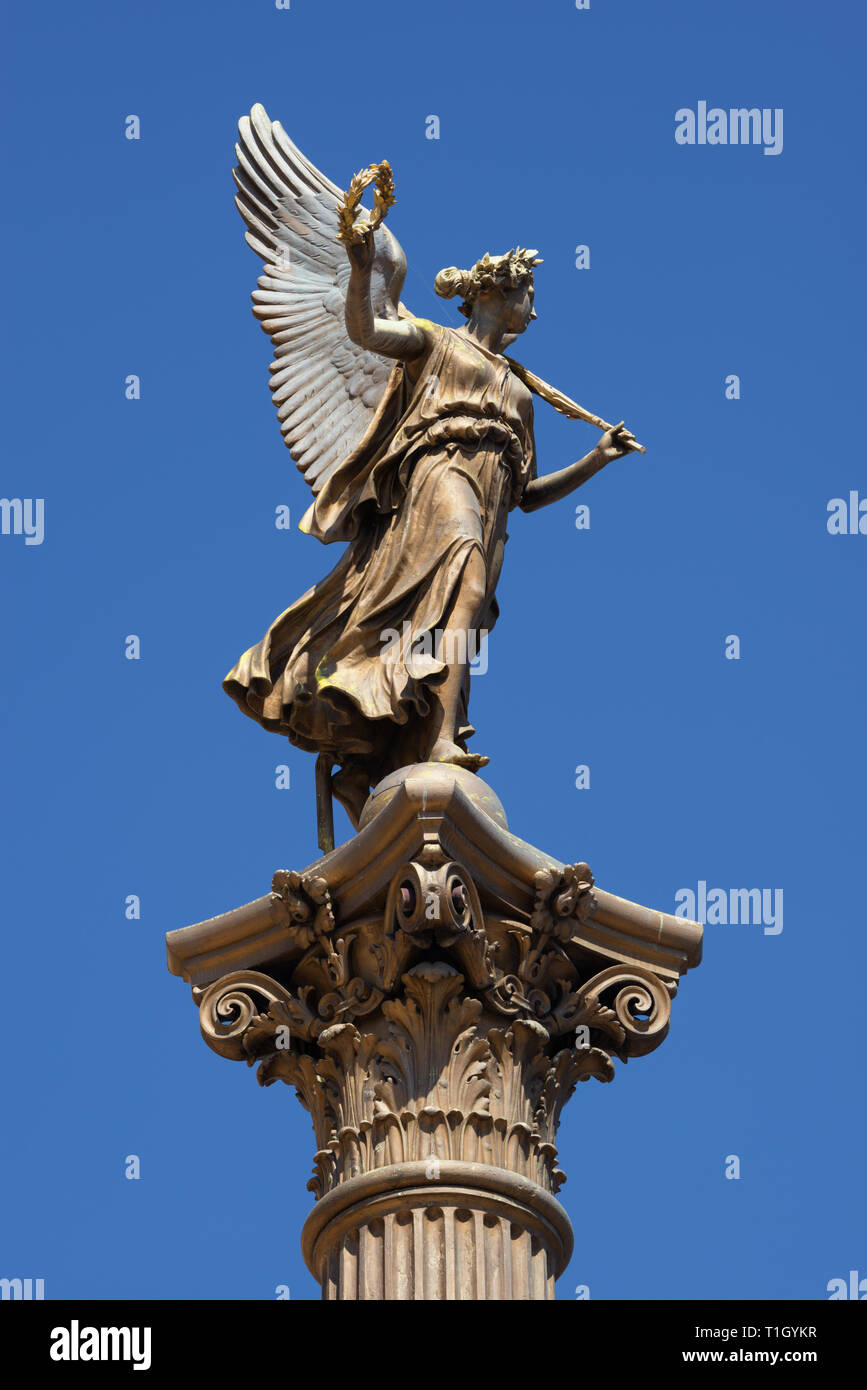 Prague, Czech Repoublic: Statue of an angel in front of the Rudolfinum ...
