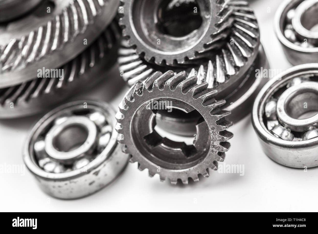 Gear metal wheels, isolated on white background Stock Photo - Alamy