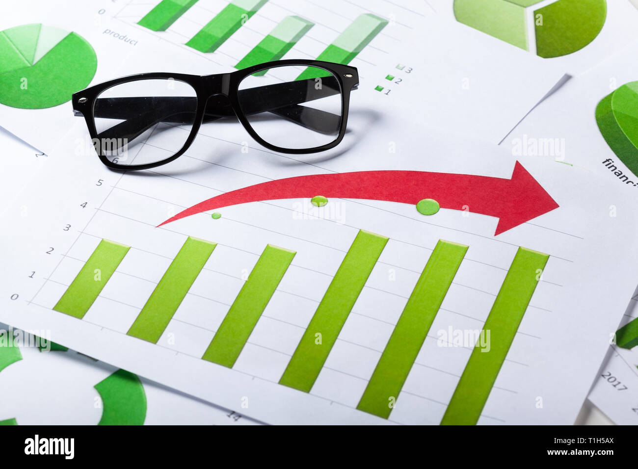 Business Charts Green Stock Photo - Alamy