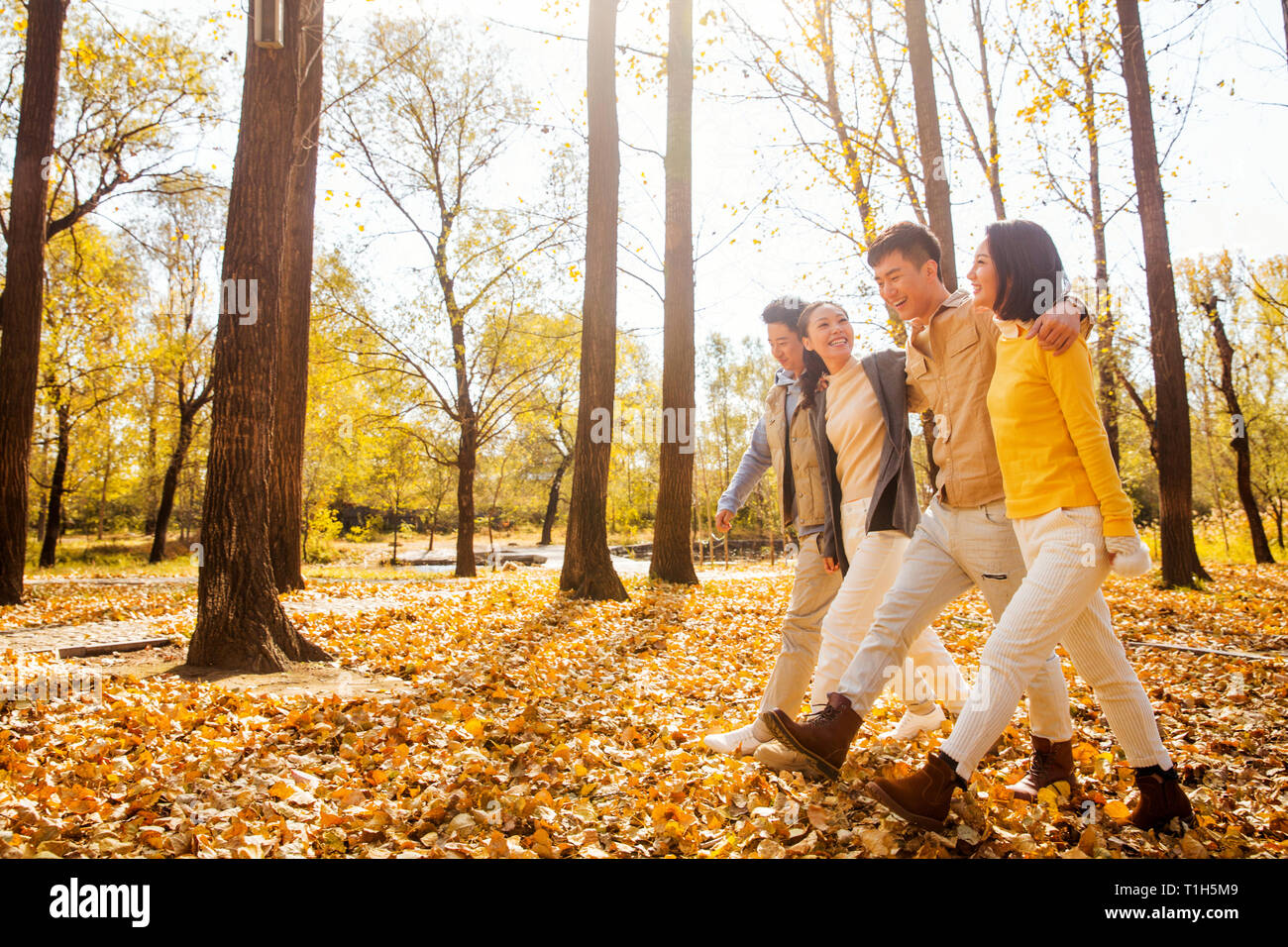 Young men and women in the outdoor outing Stock Photo - Alamy