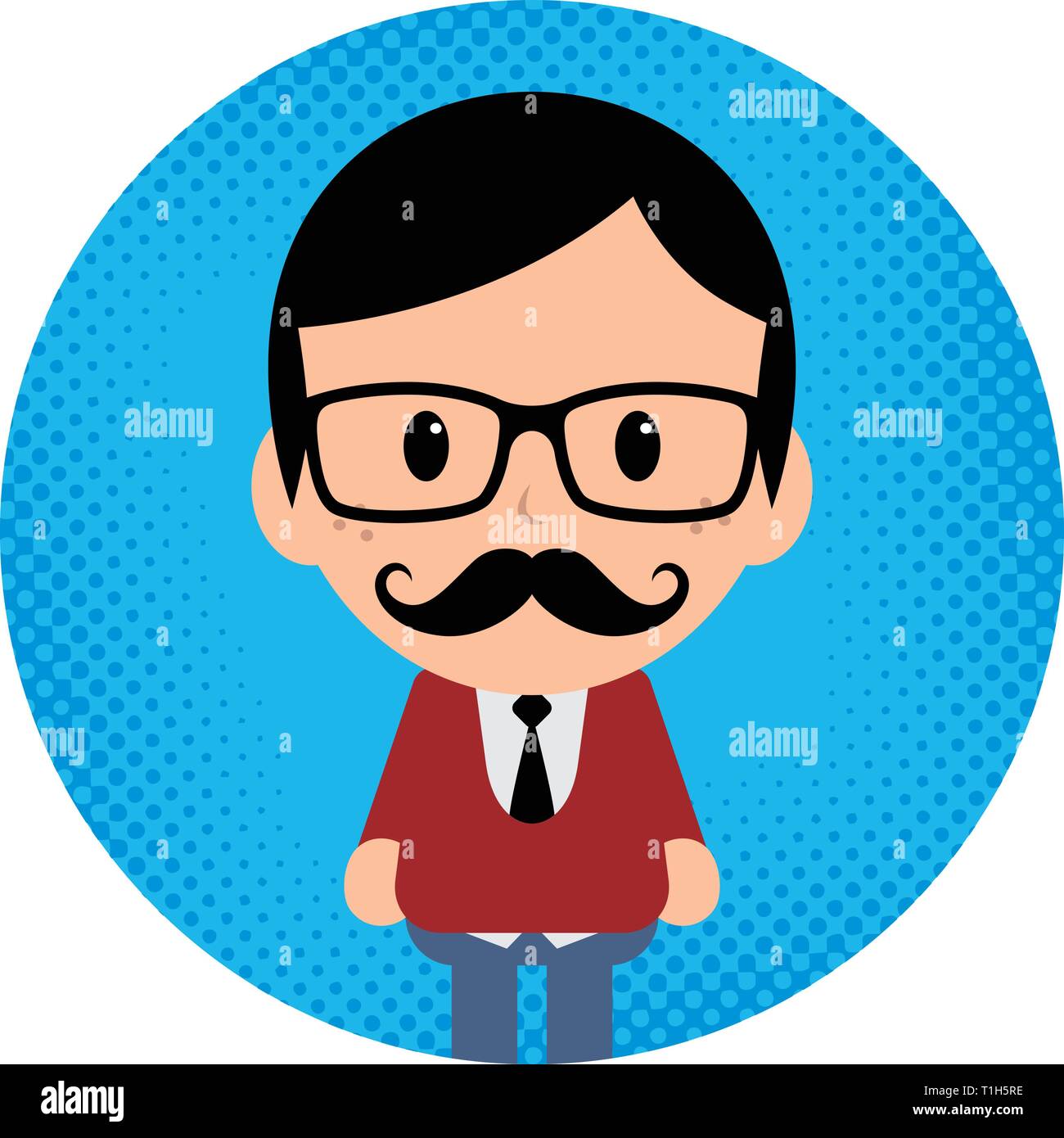 cartoon round avatar picture vector art illustration Stock Vector Image ...