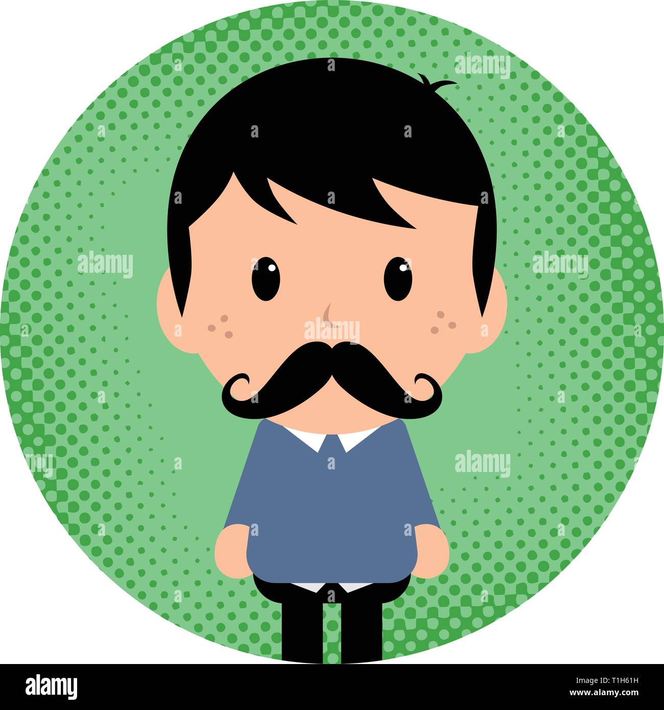 cartoon round avatar picture vector art illustration Stock Vector Image ...