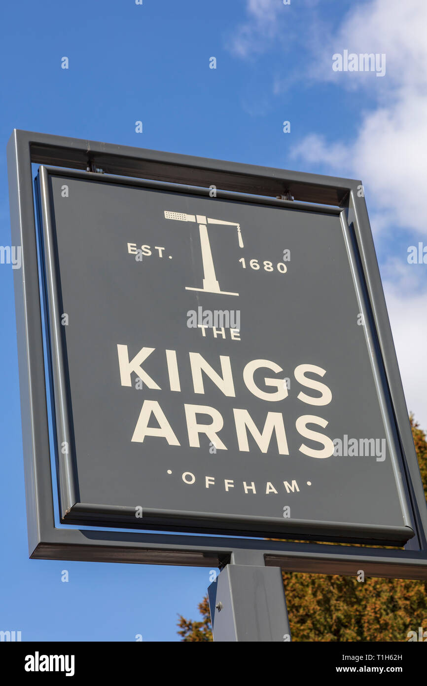 The Kings Arms a historic pub in the village of Offham in Kent, UK ...