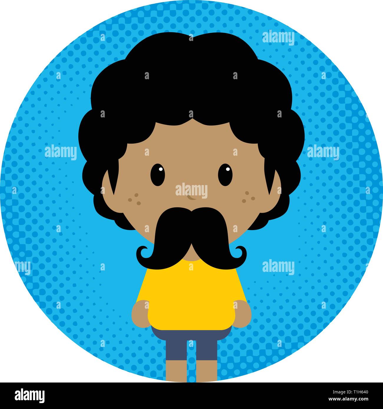 cartoon round avatar picture vector art illustration Stock Vector Image ...